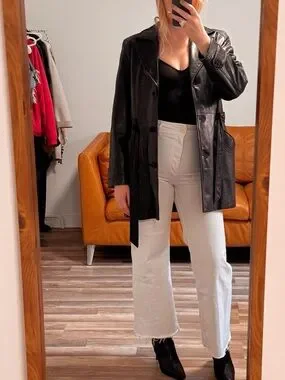Zara | Pants & Jumpsuits | White Highrise Sailor Jeans Marine Sailor ...